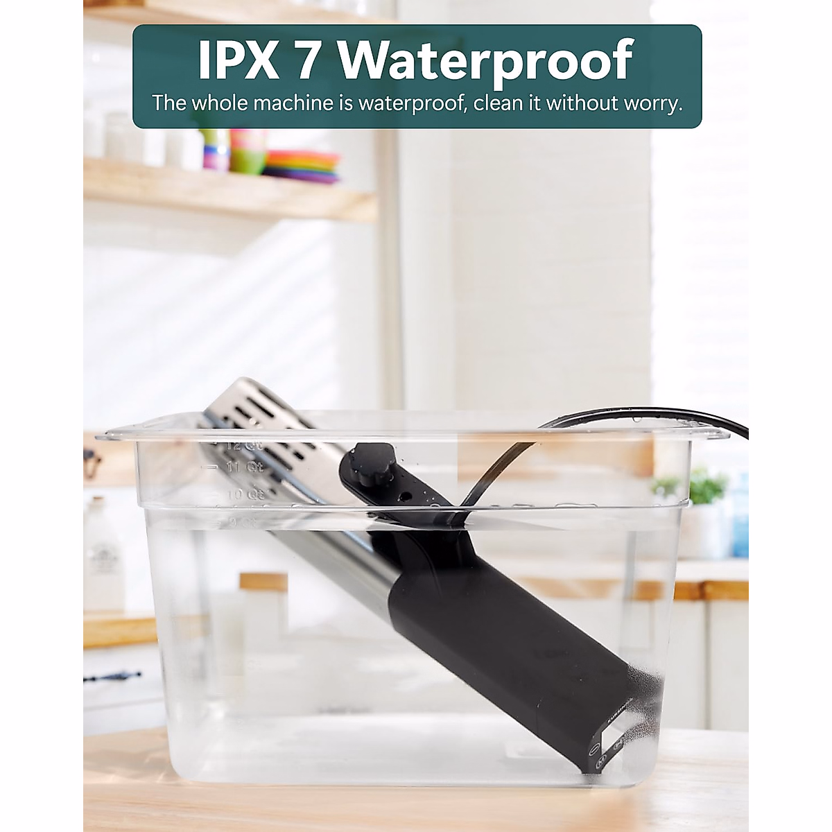 KURSINNA Sous Vide Machine, 1000W Sous Vide Cooker, 15dB Ultra-Quiet Immersion Circulator With Accurate Temperature Digital Timer, IPX7 Waterproof Precision Cooker