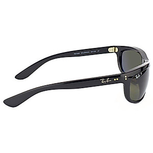 Ray-Ban BALORAMA RB4089-601/58 POLARIZED Sunglasses Black w/Green Lens 62mm