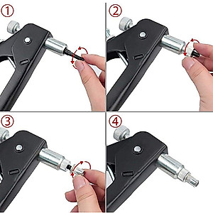 Speder 136pcs Rivet Nut Tool Kit Rivnut Tool Nut Rivet Gun kit Wrench Threaded Insert Rivnut Nutsert M6/ M3/M4/M5/M8 Set for Furniture,Decration,Car,Trailer,Boat,and More
