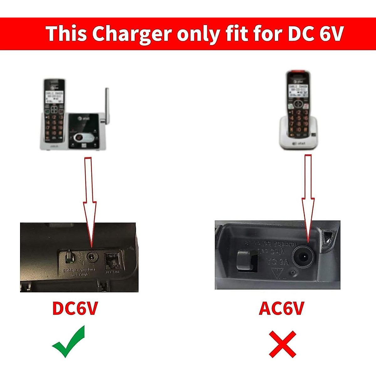 UpBright 6V AC/DC Adapter Compatible with AT&T Vtech VTPL VT04UUS06040 VT05UUS06040 RJ-AS060400U001 26-360040-4UL-128 S003AKU0600040 26-360040-4UL-127 SIL EL52203 CS6319 6VDC 0.4A Power Supply Charger
