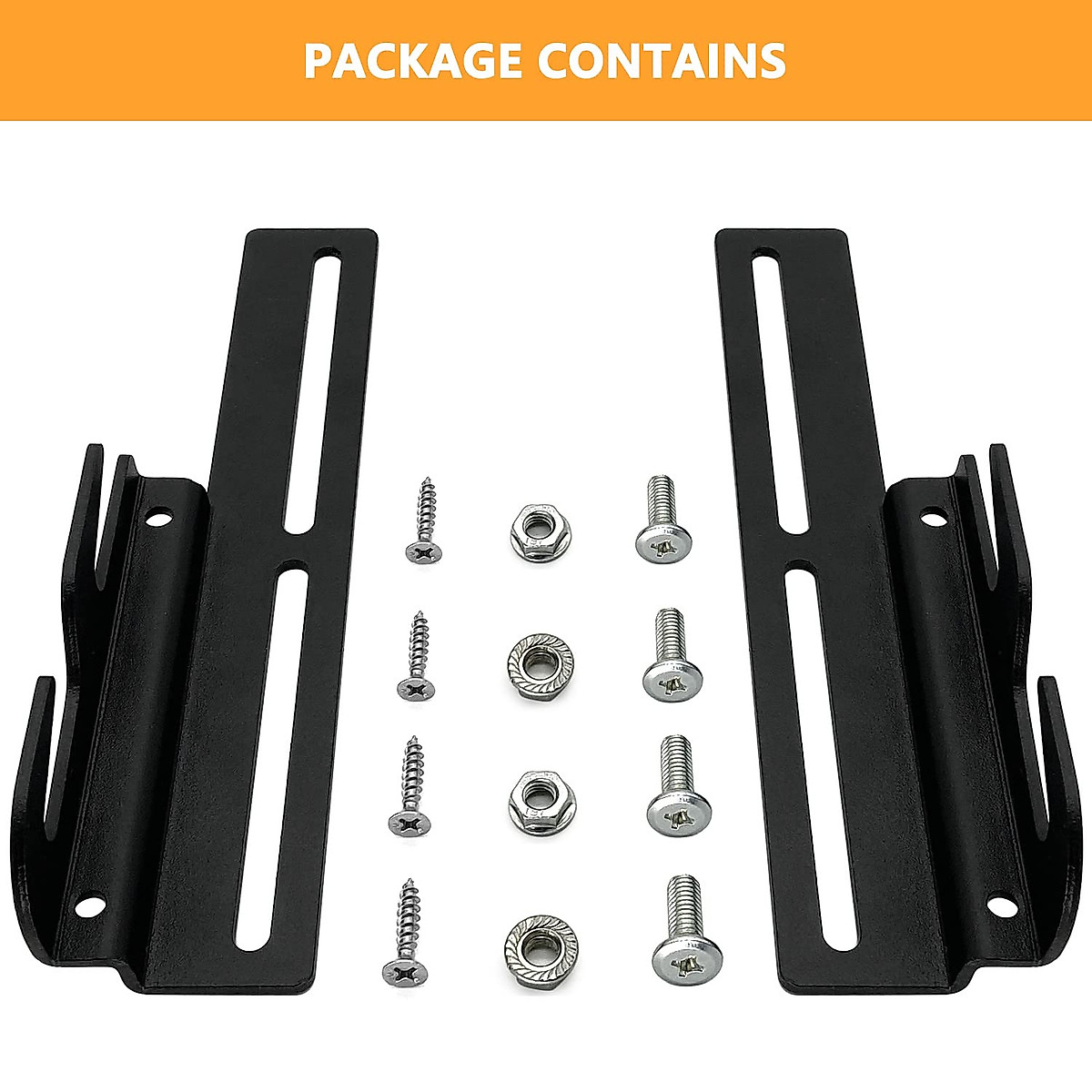 KOPKIO 2Pcs #711 Bed Frame Brackets for Headboard or Footboard,Bolt-On to Hook-On Conversion Brackets Bed Hook Adapter,Headboard Hook Set Extra Heavy Duty,Black