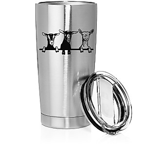 Smooth Body Tumbler Stainless Steel Vacuum Insulated Travel Mug Cup Gift Goats (Stainless Steel, 20 oz)