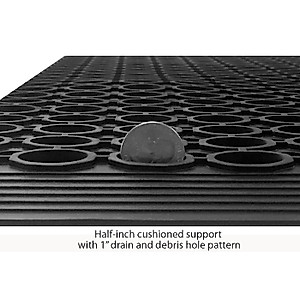 Shepherd Hardware 8102E Indoor/Outdoor Recycled, 24 x 36 x 1/2 Inches, Black Rubber Mat, 2' x 3' x 1/2"