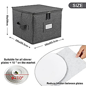 popoly China Storage Containers Inside 10" W x 8" H, Platter Storage Box, China Storage Case Containers