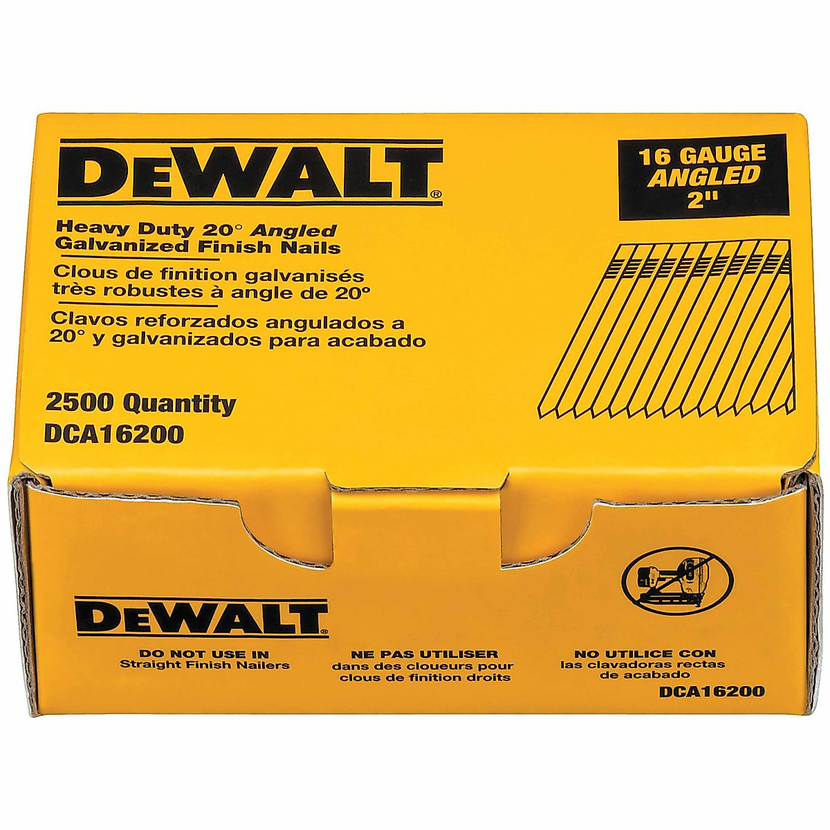 DeWalt DCA16200 2" Heavy Duty 20-Degree Angled Galvanized Finish Nails