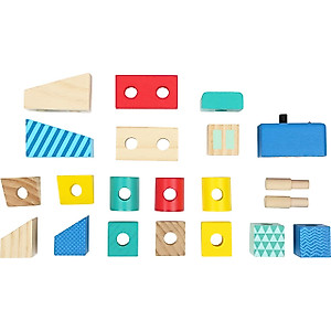 Small Foot Wooden Toys Wooden Train Pull Along and 33 piece Sorting Game designed for children 12+ months