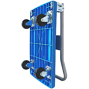 MTYLX Hand Pull Heavy Cart,Push Cart Dolly Push Platform Truck Folding Rolling Flatbed Cart for Luggage Personal Travel Shopping Auto Moving Use for Luggage, Travel, Auto, Moving and Office Use,Blue,