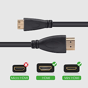 Alitutumao Mini HDMI to HDMI Cable, 4K 60Hz High Speed Camera to Computer TV Adapter Monitor Cord Compatible with Canon PowerShot ELPH EOS Rebel DSLR SL1 SL2 T1i T2i T3 T4i T5 T5i T6 T6i T7 T7i, 5FT