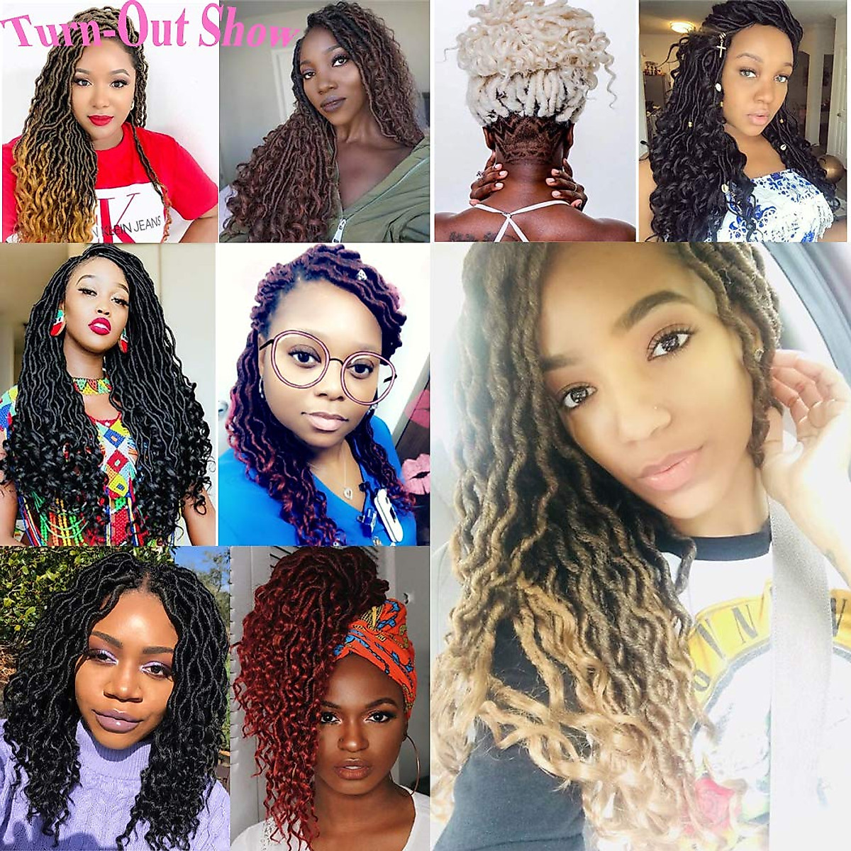 6 Packs Goddess Locs Crochet Hair 14 Inch Gray Wavy Curly Faux Locs Crochet Braids Synthetic Hair Extensions Dreadlocks Crochet Locs Braiding Hair Goddess Brainds Crochet Hair (14" (6 Packs), #51)