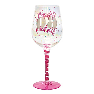 Top Shelf Decorative 60th Birthday Wine Glass, For Red or White Wine, Unique Gift Idea