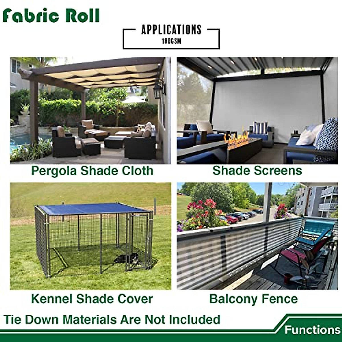 Goleray 12'x19' Sun Shade Fabric for Pergola Cover Porch Screen Sunshade Cloth 95% UV Block Shade Fabric Roll (Brown)