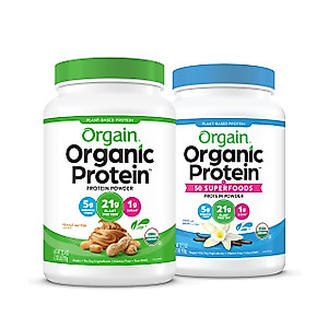 Orgain Organic Vegan Protein Powder + Superfoods Powder Bundle (2.03 Lb + 2.02 Lb)