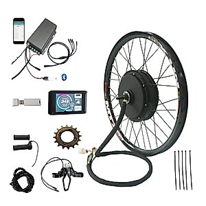 Programmable TFT Color Display Ebike 72v 5kw Rear Wheel Electric Bicycle Motor Kit 72V 5000W Electric Bike Conversion Kit (29inch)