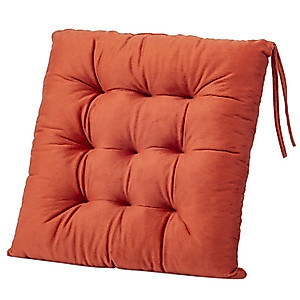 WONDER MIRACLE 4 Pack Seat Cushion/Chair Cushion Pads for Dining Chairs, Office Chair, Floor, Machine Wash & Dryer Friendly (Flannel 16"×16", Carrot)