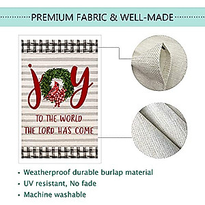 Baccessor Christmas Joy Garden Flag Cardinal Holy Yard Flag Double Sized Burlap Winter Holiday Religious Inspired Seasonal Farmhouse Outdoor Decoration 12.5 x 18 Inch
