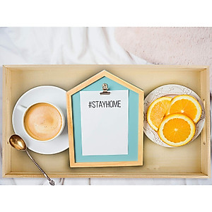 Aodaer 7 Pieces Wooden Nested Serving Trays Rectangular Shape Wood Trays Serving Trays with Handles for Kitchen Party Dinner Snacks