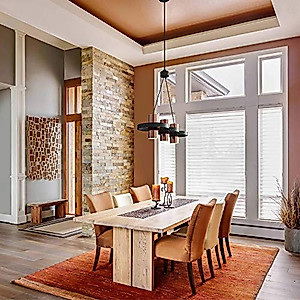 Westinghouse 6368900 Ariana Indoor, Matte Black Finish with Copper Shades Three-Light Chandelier, One Size