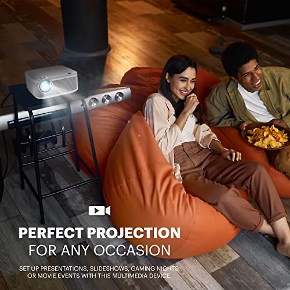 KODAK FLIK X10 Full HD Multimedia Projector | Mini Portable Compact Home Theater System with Remote Control, Native 1080p Video Projection & HDMI Cable | Watch Movies from iPhone, Laptop, Roku & More