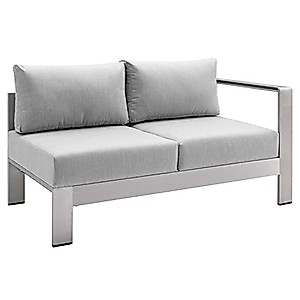 Modway EEI-4222-SLV-GRY Shore Sunbrella Patio Right-Arm in Silver Gray