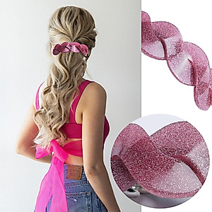 3 Pieces Large Barrettes for Women, Interweave Wider Hair Clips Hair Accessories for Thick Curly Fine Updo Hair (Glitter)