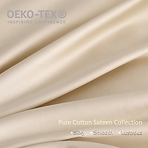 HeimenAogo Egyptian Cotton Duvet Cover Queen Size Sateen Weave, Silky Soft and Breathable Bedding Set with Zipper Closure, Long Staple Cotton Bed Linen (Linen Grey) 3Pcs