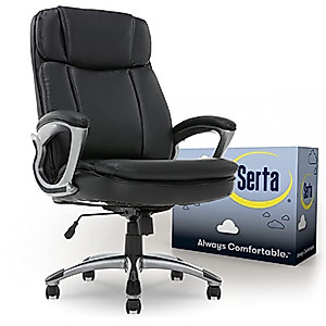 Serta AIR Health and Wellness Executive Office Chair High Back Ergonomic for Lumbar Support Task Swivel & Big & Tall Executive Office Chair High Back All Day Comfort Ergonomic Lumbar Support