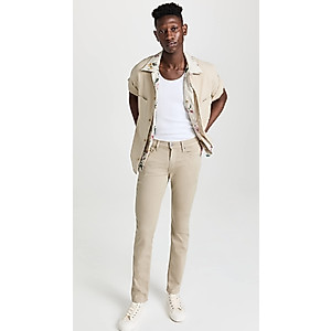 PAIGE Men's Federal Transcend Slim Straight Jeans, Toasted Almond, Tan, 36