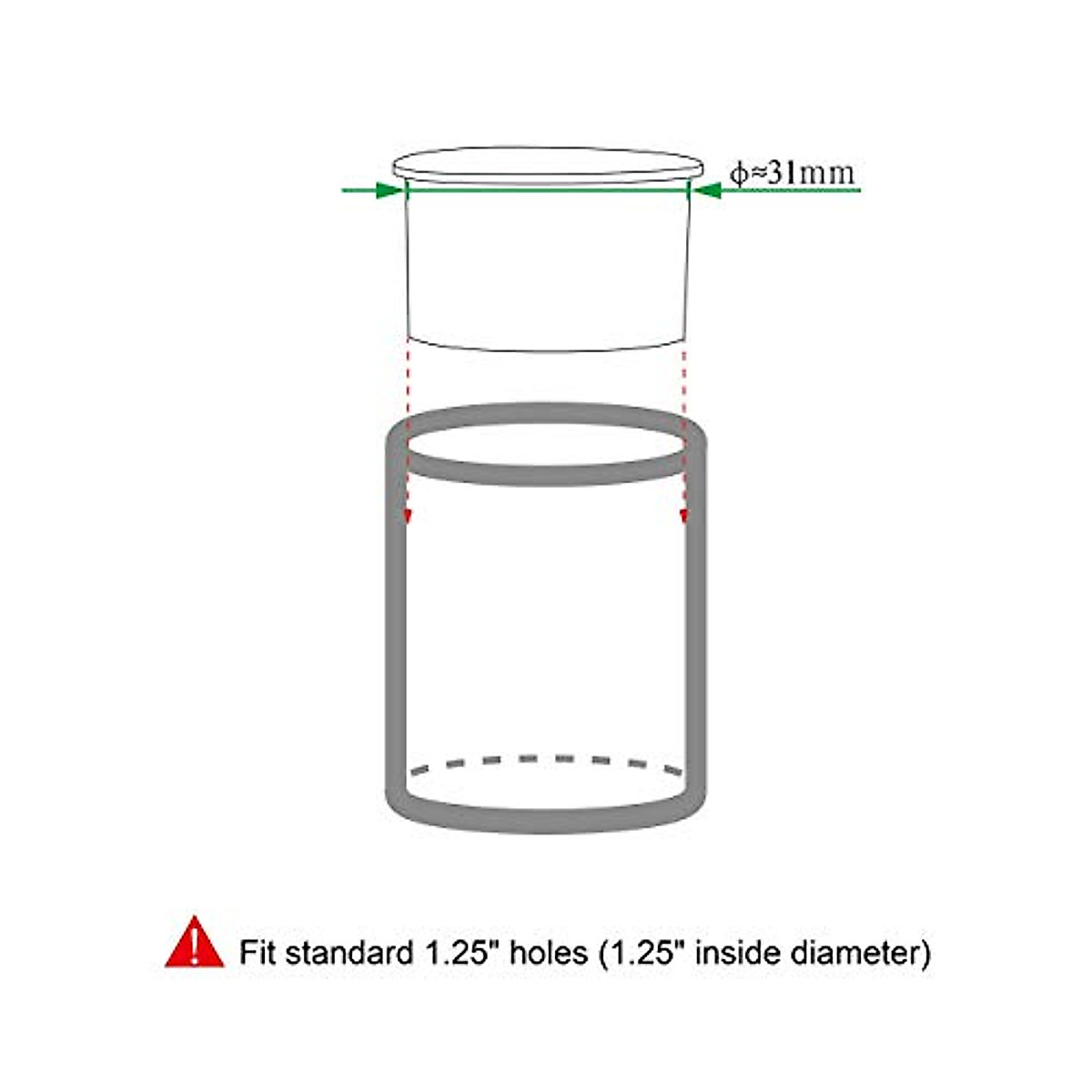 Pool Fence Hole Cover Deck Patio Ground Caps 1.25 Inch Fit Standard 1.25" Holes 1-1/4 inch Diameter (1-1/4 in. Pack of 30, Almond Beige)
