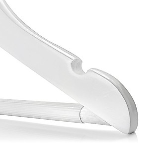 HANGERWORLD 6 White Wooden 11.8inch Kids Notched Coat Clothes Garment Hangers Non Slip Pants Bar