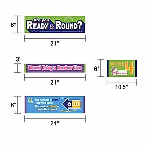 Carson Dellosa – Rounding Numbers Mini Bulletin Board Set, Classroom Décor, 12 Pieces