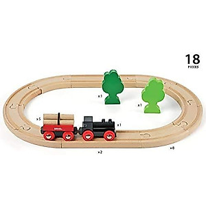 BRIO World - 33042 Little Forest Train Set - Premium 18-Piece Wooden Toy Train Set with Track and Accessories | Perfect for Kids Ages 3 and Up | FSC Certified for Sustainability