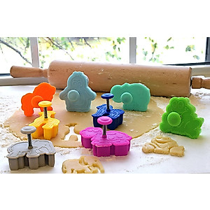 R&M International 0434 Party Animals Pastry, Cookie, and Fondant Stamper, Standard 2" (8-Piece Set), Assorted Colors