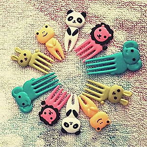 Liangxiang Cute Cartoon Animal Food Fruit Picks Forks Bento Box Lunch Box Decor Pack of 10/8 PCS (Style 1)