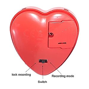 Heart Voice Box, Heart Shaped Voice Recorder for Stuffed Animals, Mini Recorder for Plush Toys with Programmable Sound Button for 30 Seconds Recording