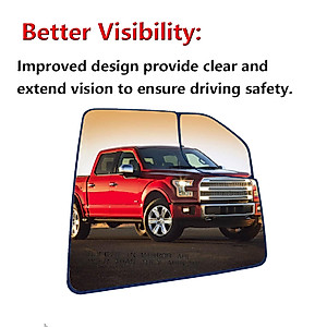 Passenger Side Heated Mirror Glass Replacement For 2015 2016 2017 2018 2019 2020 Ford F150 - for Ford F150 Power Side Mirror with Rear Holder