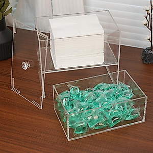 popbricks Acrylic Dryer Sheet Holder Box, Laundry Pod Container Dispenser, Laundry Room Organization and Storage
