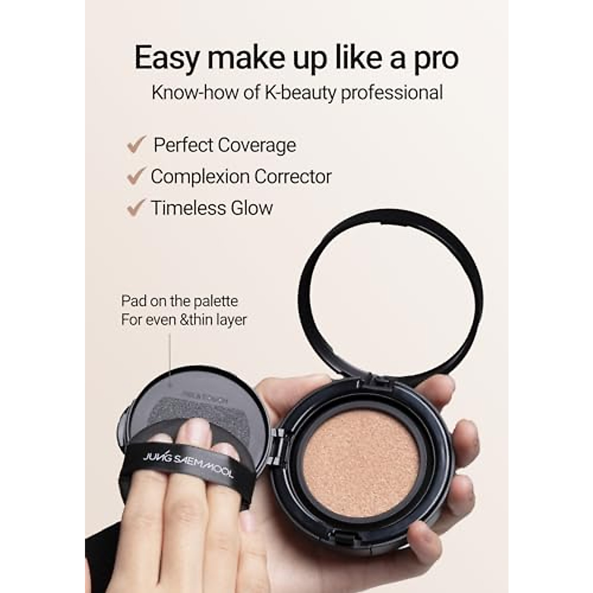 [JUNGSAEMMOOL OFFICIAL] Essential Skin Nuder Cushion (Fair Pink) | Refill Included | Natural Finish | Buildable Coverage | Makeup Artist Brand | Cream Foundation