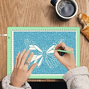 iVyne Corded Light Pad for Weeding Vinyl & Diamond Painting - A4 Light Box for Sketching & Tracing (Green)