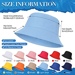 Zhanmai 24 Pack Bucket Hat for Women Summer Travel Beach Hats Packable Outdoor Fishing Hats Unisex Fisherman Cap Headwear for Men Women, Colorful
