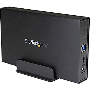 StarTech.com 3.5in Black Aluminum USB 3.0 External SATA III SSD / HDD Enclosure with UASP for SATA 6Gbps - 3.5" SATA Hard Drive Enclosure (S3510BMU33)