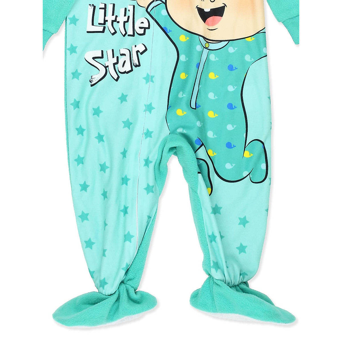 CoComelon JJ Little Star Toddler Infant Footed Blanket Sleeper Pajamas (24M, Teal)