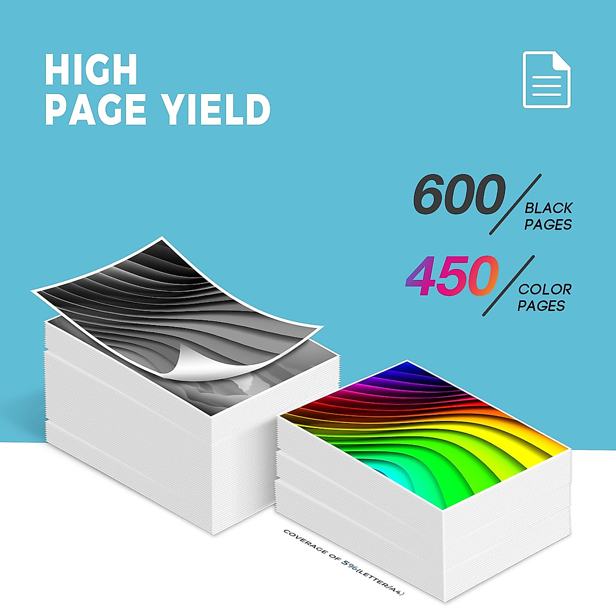 Printer Ink 61 61xl 61 XL Replacement for HP Ink 61 HP 61 Ink Cartridge Combo Pack Printer Ink HP 61 HP Envy 4500 5530 Printer Ink Cartridges (1 Black, 1 Tri-Color, 2 Pack)