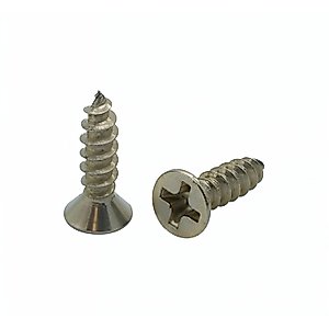 100 Qty #6 x 1/2" Flat Head 304 Stainless Phillips Head Wood Screws (BCP16)