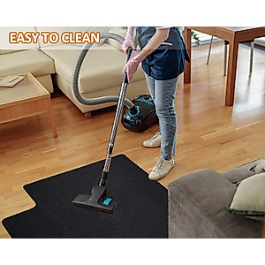 HomeMall Hardwood and Tile Floor Office Chair Mat, 48"x36" Computer Gaming Rolling Chair Mat, Non-Slip Low-Pile Floor Protector, Under Desk Rug for Rolling Chair, Black