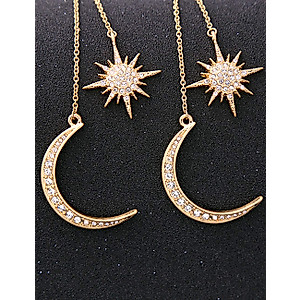 Zinc Moon Earrings for women Girls Moon and Star Earrings Jewelry Fashion Long Drop Dangle Stud