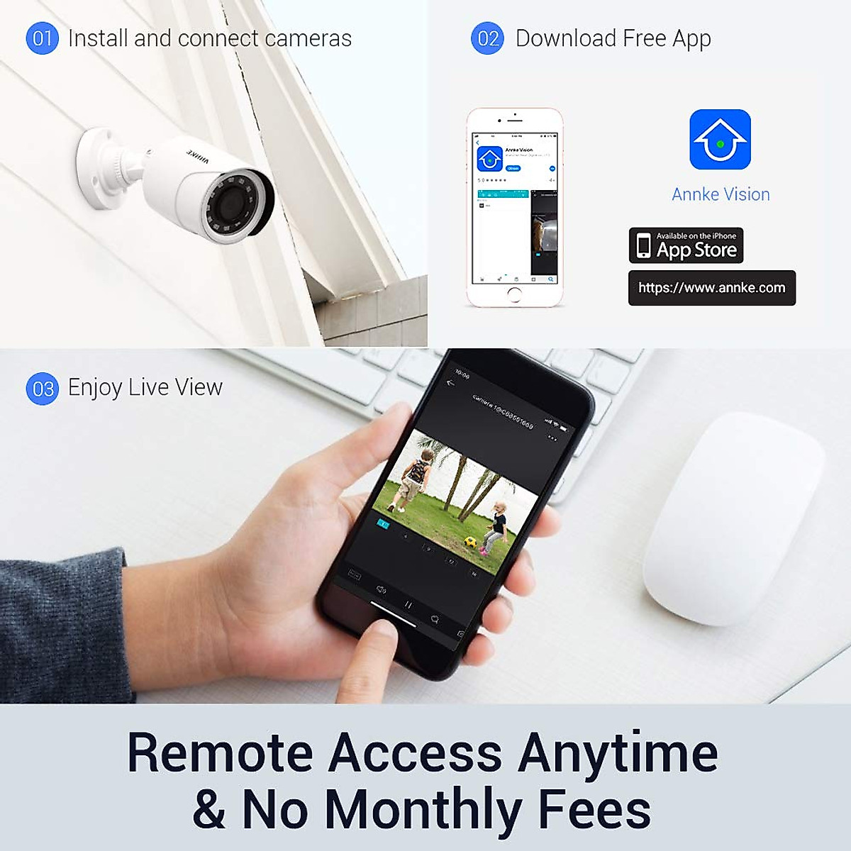 ANNKE 16CH 5MP Lite Security Camera System, H.265+ DVR Surveillance Video Recorder, 12x1080P IP66 Weatherproof Home CCTV Cameras, Easy Remote, Motion Alert, 85ft Night Vision, NO Hard Drive Included