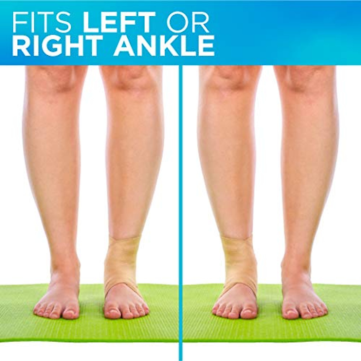 BraceAbility Elastic Ankle Brace | Foot Arch Support Sleeve for Gymnastics, Dance, Ballet, Cheerleading, Tumbling, Yoga, Pilates, Exercise to Prevent Ankle Sprain, Twisting & Swelling (Medium)