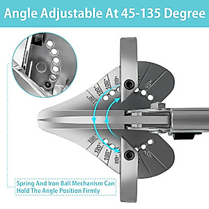 O'Shine Miter Shears for Angular Cutting Molding Crafting,Shoe Molding Cutter Tool,45-135 Degree Multi Angle Trim Cutter Hand Tool for Soft Wood PVC, an Extra Blade with Sheath Included