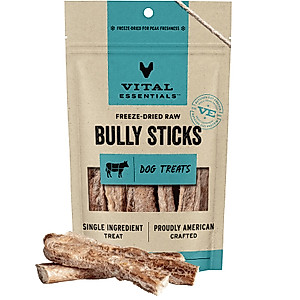 Vital Essentials Freeze Dried Raw Single Ingredient Dog Treats, Bully Sticks, 1.4 oz