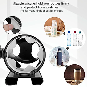 welltop Stroller Cup Holder with Phone Holder, 2 in 1 Bike Cup Holder, Universal Bottle Holder Organizer for Stroller, Bike, Wheelchair, Walker, Scooter (Black)